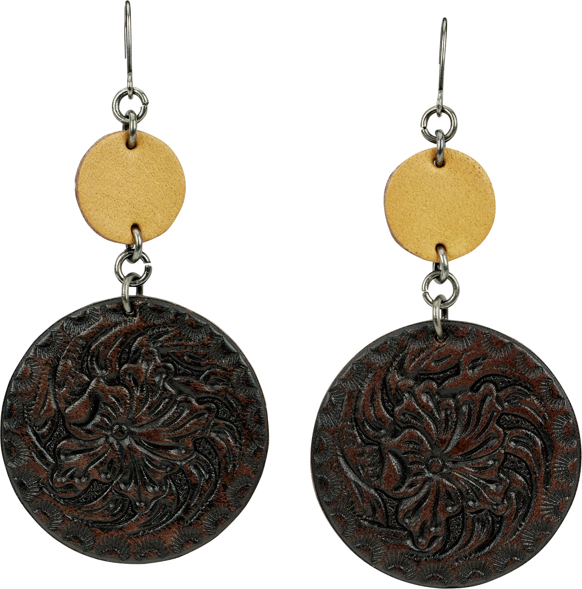 Leather Disc Earrings